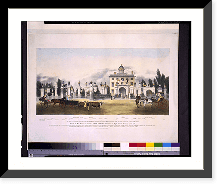 Historic Framed Print, A view of the mansion of the late Lord Timothy ...