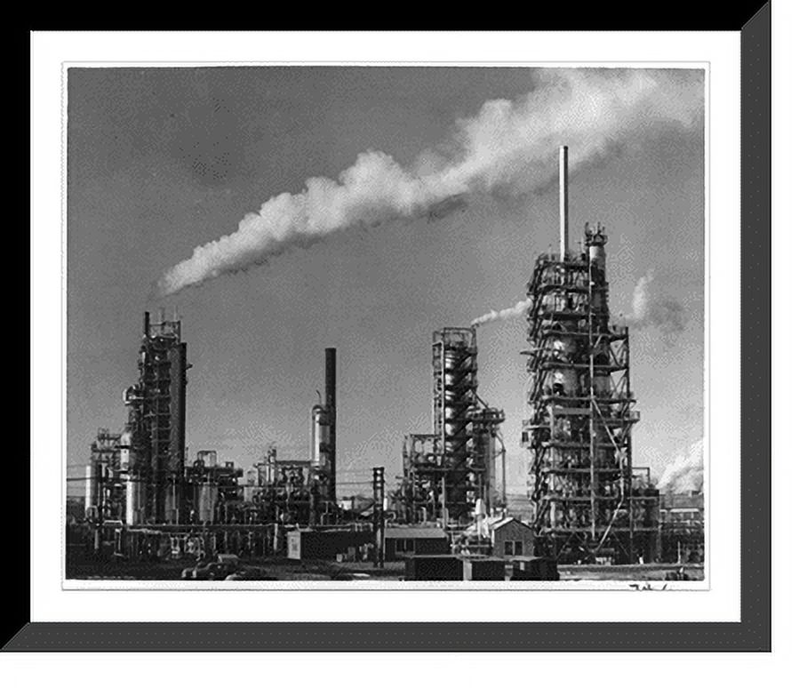 Historic Framed Print, The world's first commercial fluid coker (at far ...