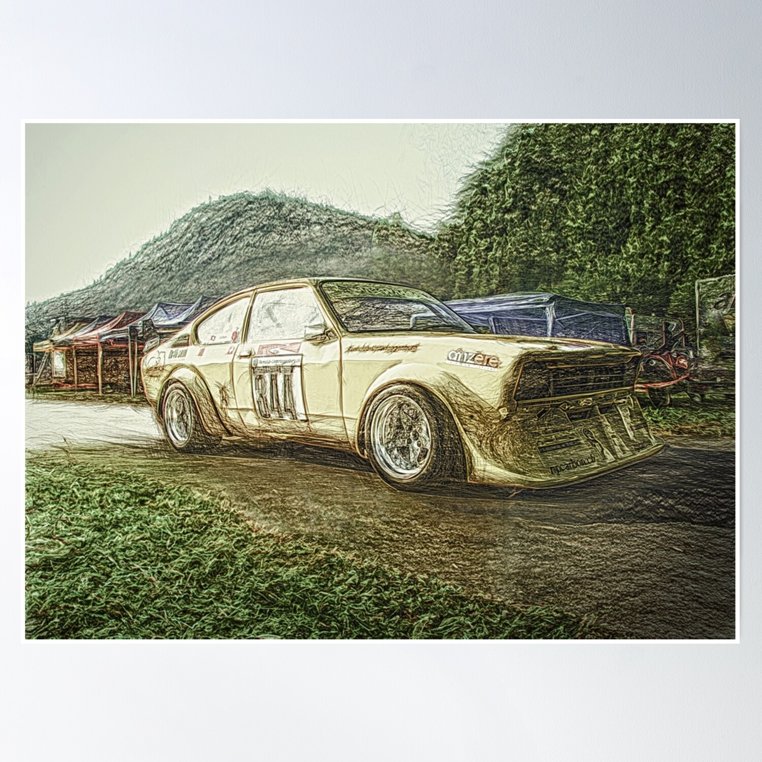 Historic Hill Climb Poster Wall Art, Modern Wall Decor, 24x36 UNFRAMED ...