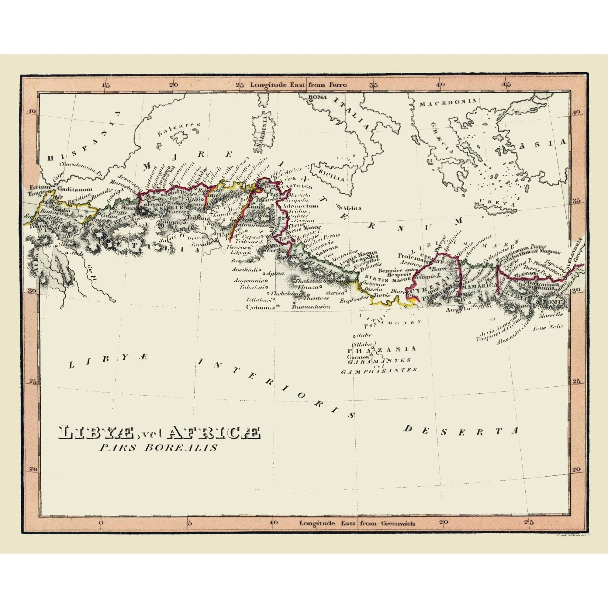 Historic Map - Africa Northern Ancient - Fenner 1830 - Vintage Wall Art ...