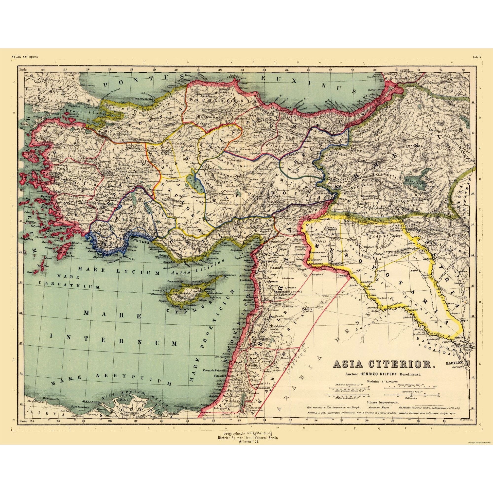Historic Map - Asia Minor - Kiepert 1903 - 28.60 x 23 - Vintage Wall ...