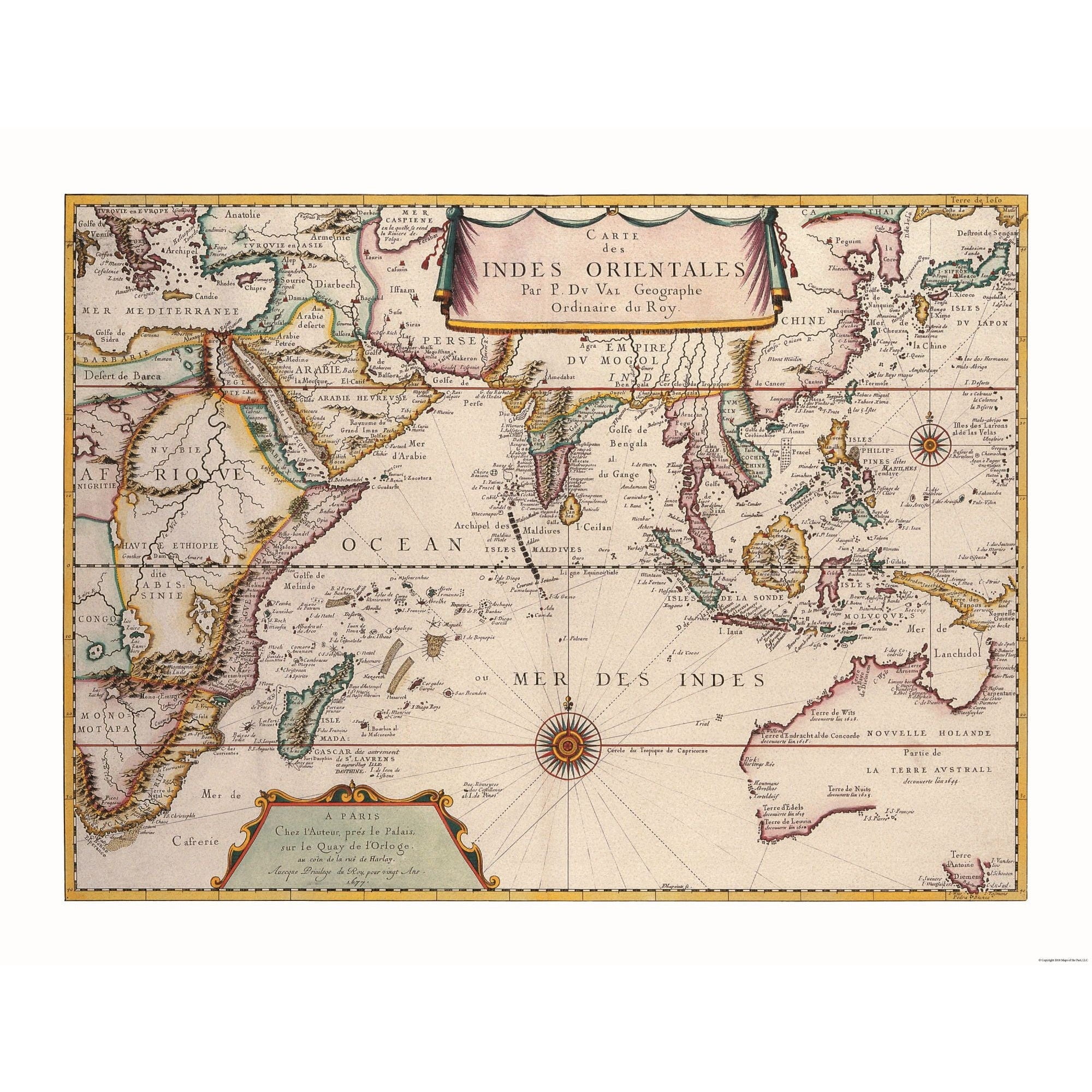 Historic Map - Asia - Val 1677 - 30.01 x 23 - Vintage Wall Art ...