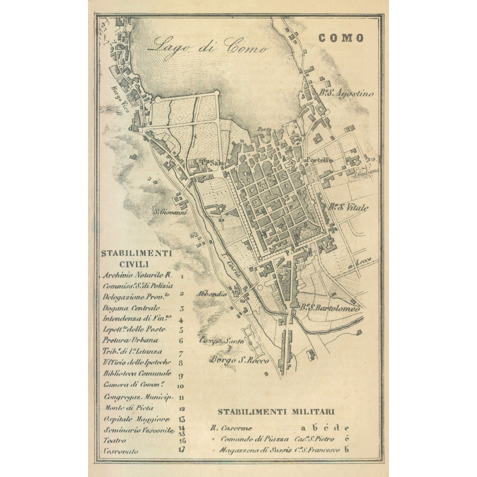 Historic Map - Como Italy - Castro 1870 - 23 x 36.46 - Vintage Wall Art ...