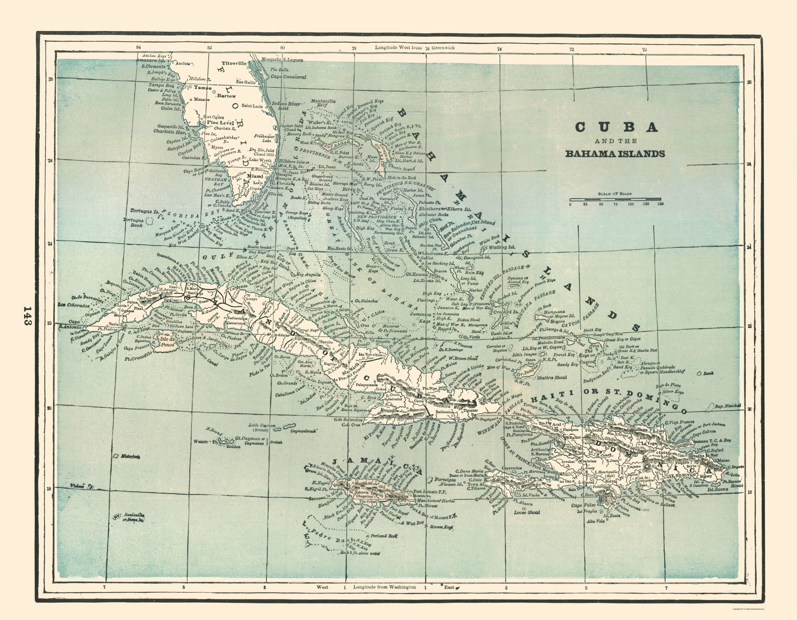 Historic Map - Cuba Bahamas - Rathbun 1893 - 23 x 29.59 - Vintage Wall Art - Walmart.com