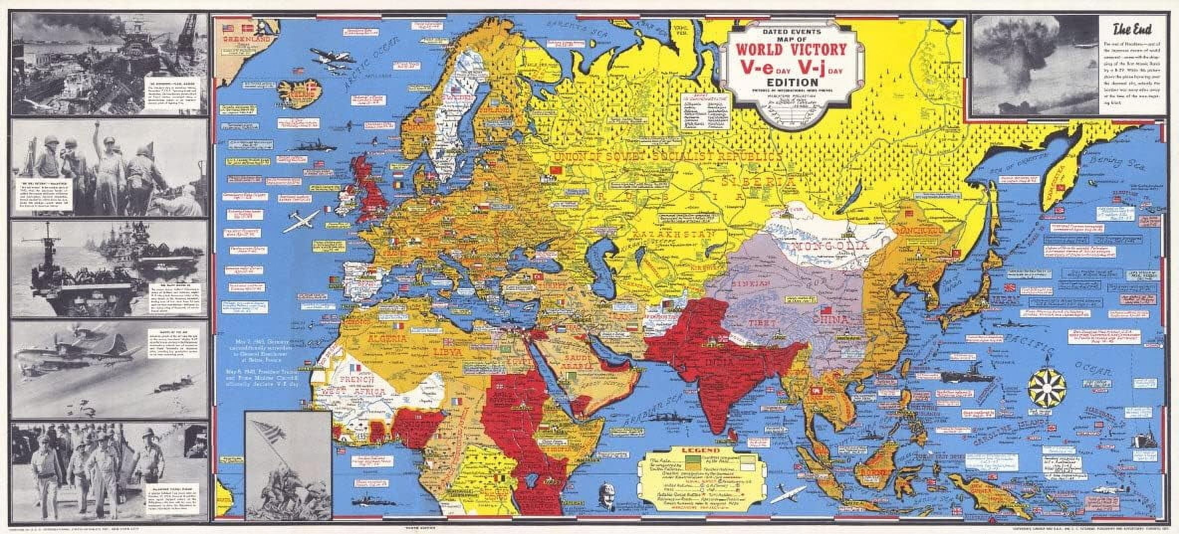 Historic Map - Dated Events Map of Victory, 1945 - Vintage Wall Art ...
