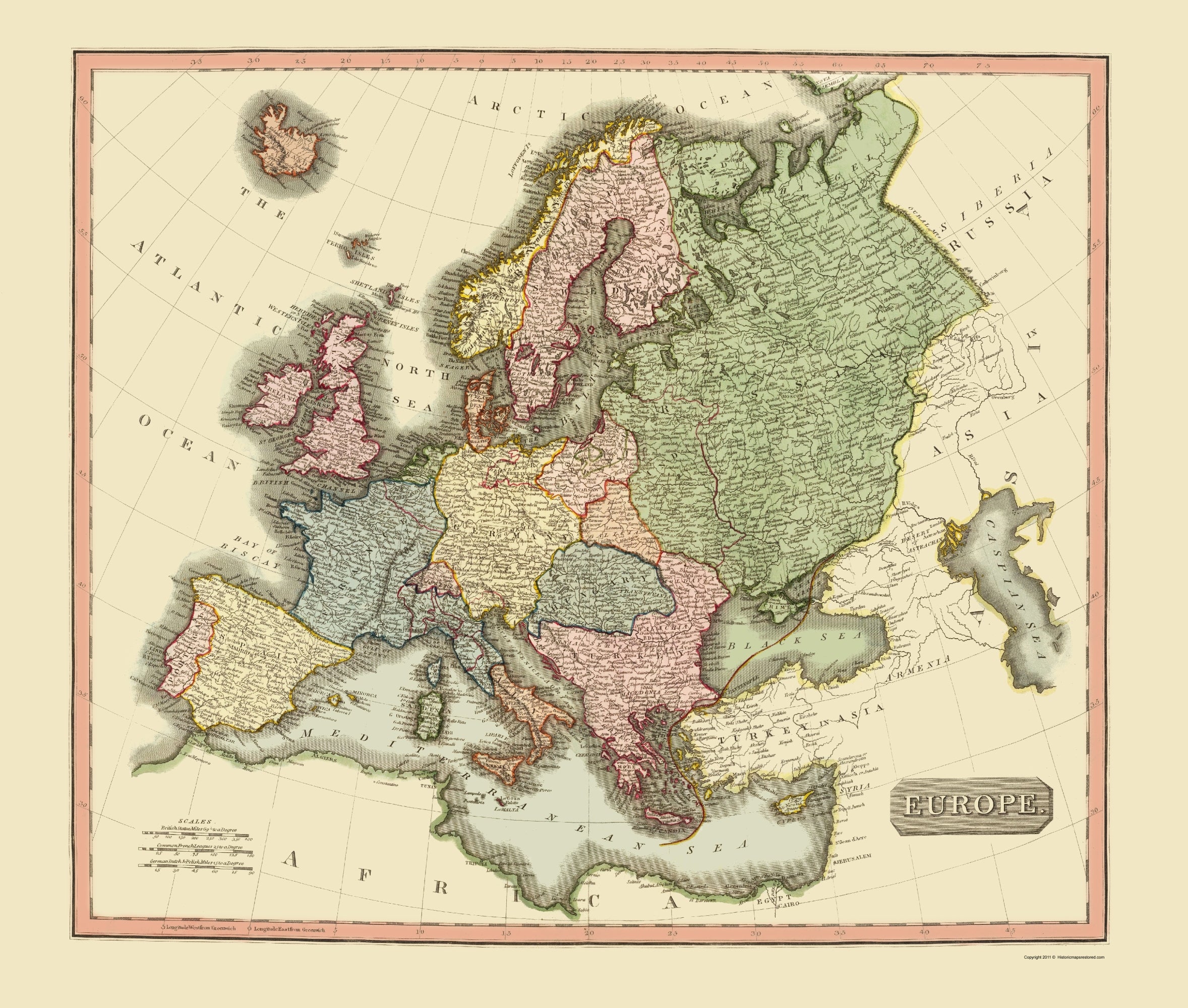 Historic Map - Europe - Thomson 1817 - 23 x 27.09 - Vintage Wall Art ...
