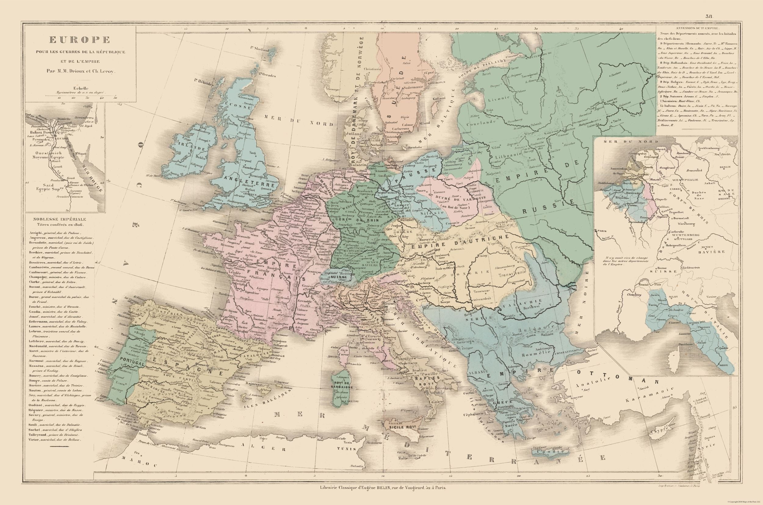 Historic Map - Europe Wars - Drioux 1882 - 34.76 x 23 - Vintage Wall ...