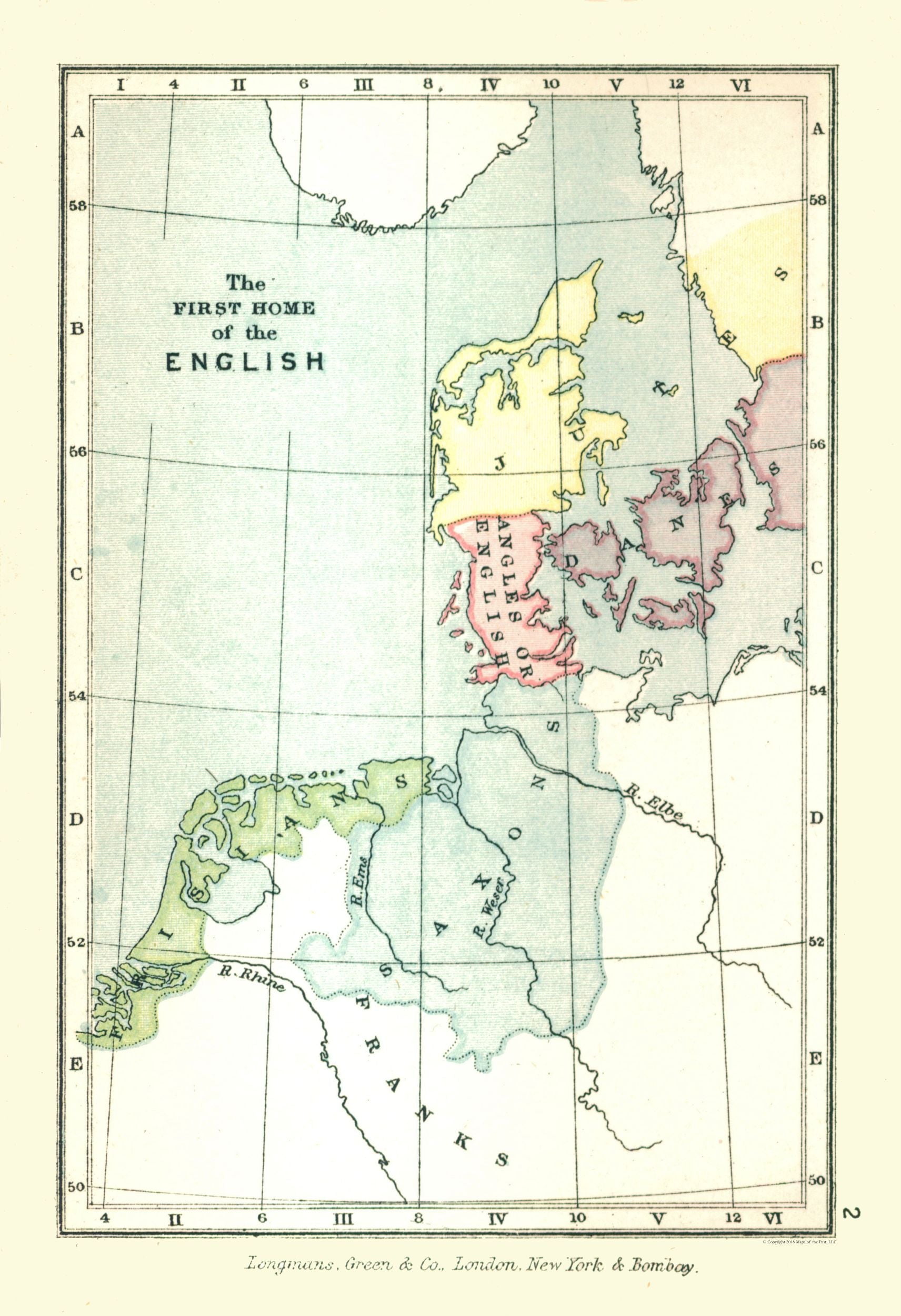 Historic Map - First English Europe - Gardiner 1902 - 23 x 33.58 ...