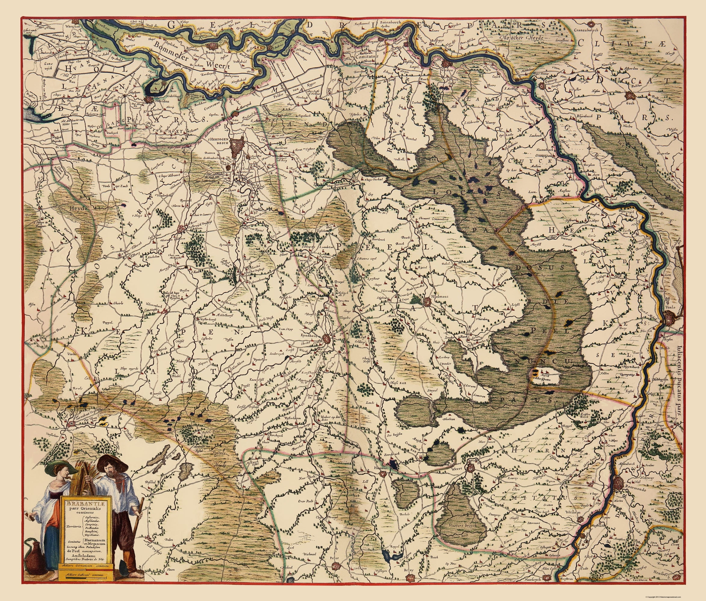 Historic Map - Flemish Brabant Flanders Belgium - De Wit 1688 - 23 x 27 ...