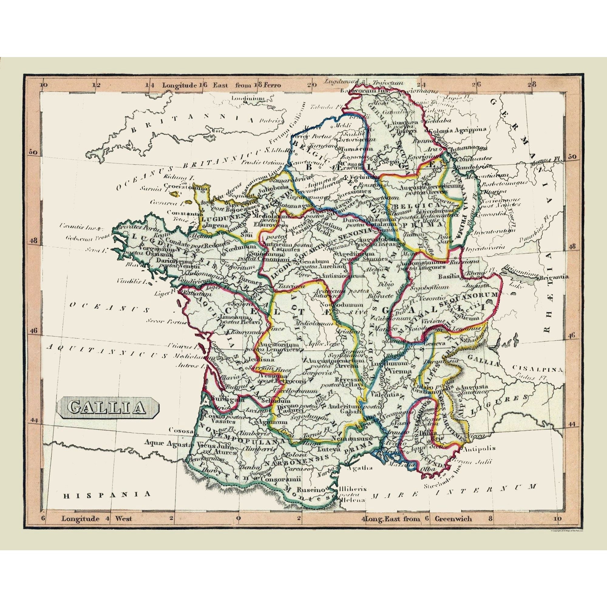 Historic Map - France Ancient - Fenner 1830 - Vintage Wall Art ...