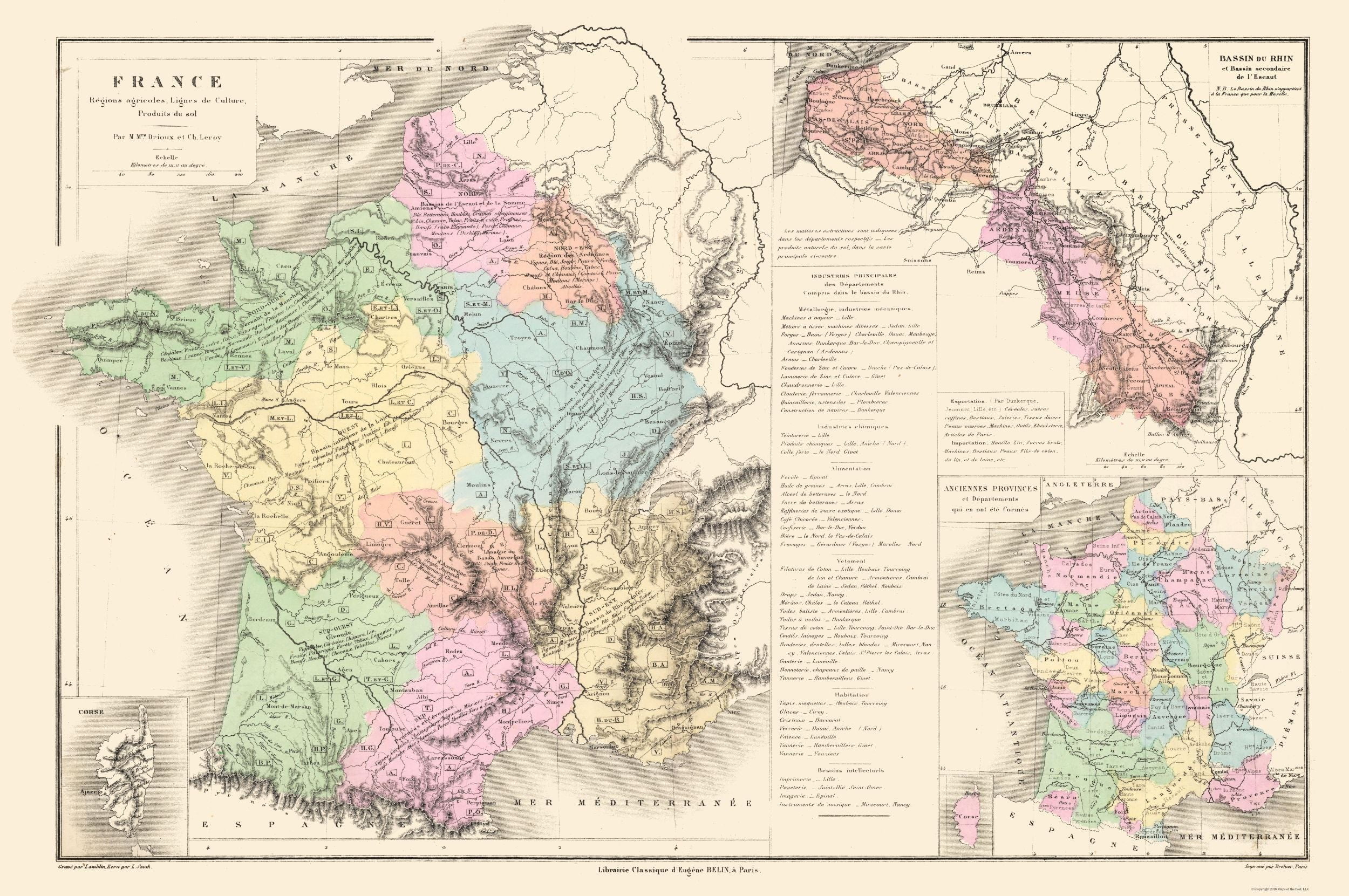 Historic Map - France - Drioux 1882 - 34.62 x 23 - Vintage Wall Art ...
