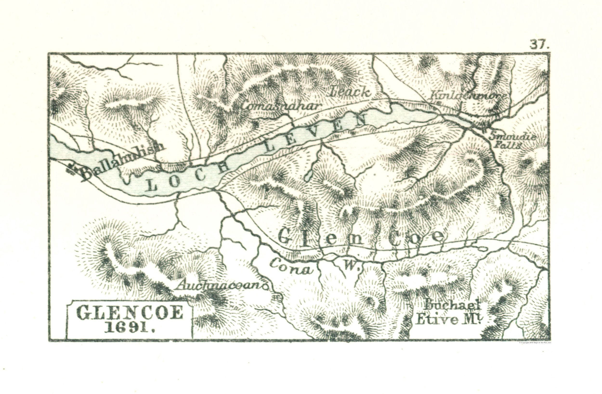 Historic Map - Glencoe Scotland 1691 - Gardiner 1902 - Vintage Wall Art ...