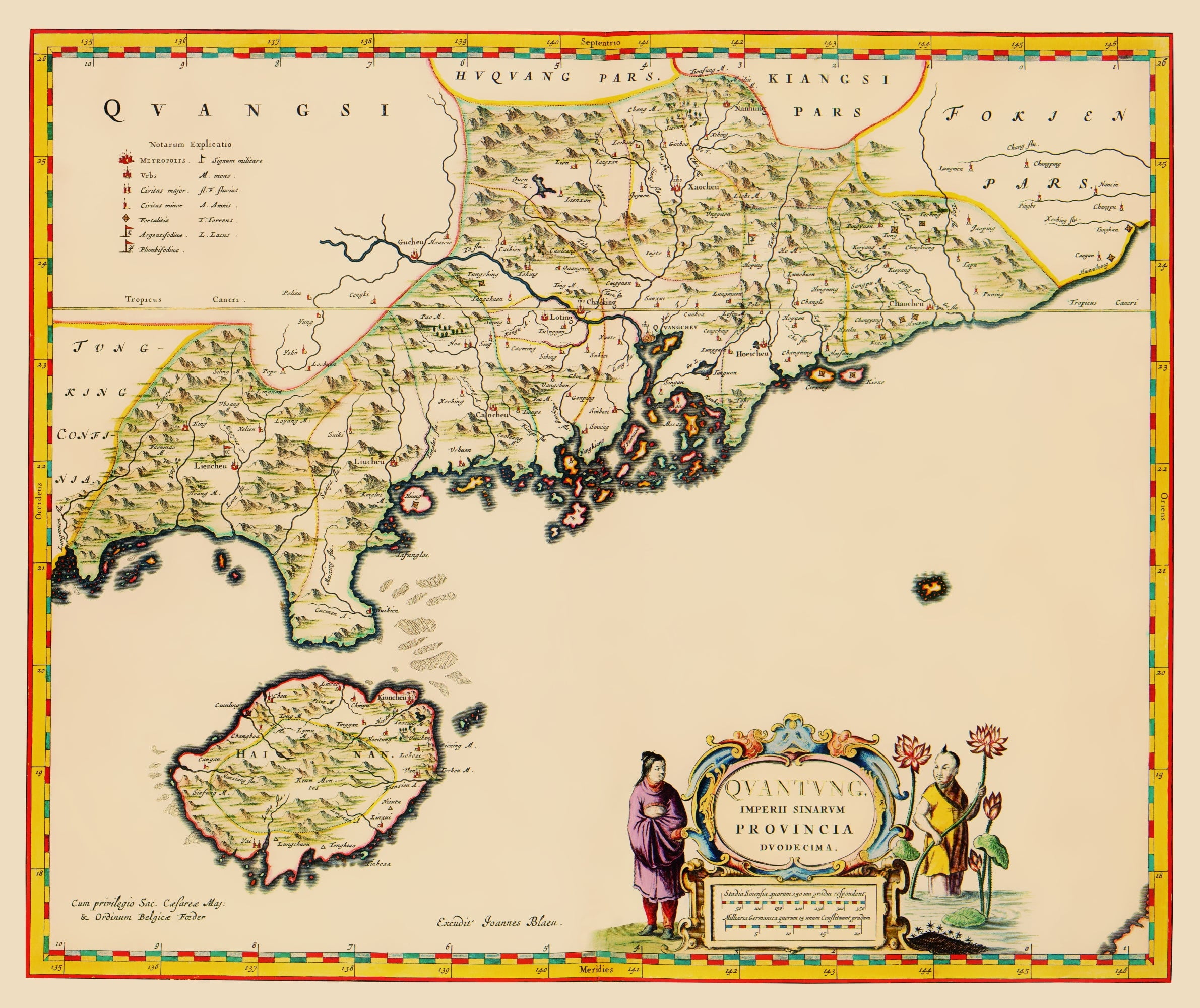 Historic Map - Guangdong China Province - Blaeu 1655 - 23 x 27 ...
