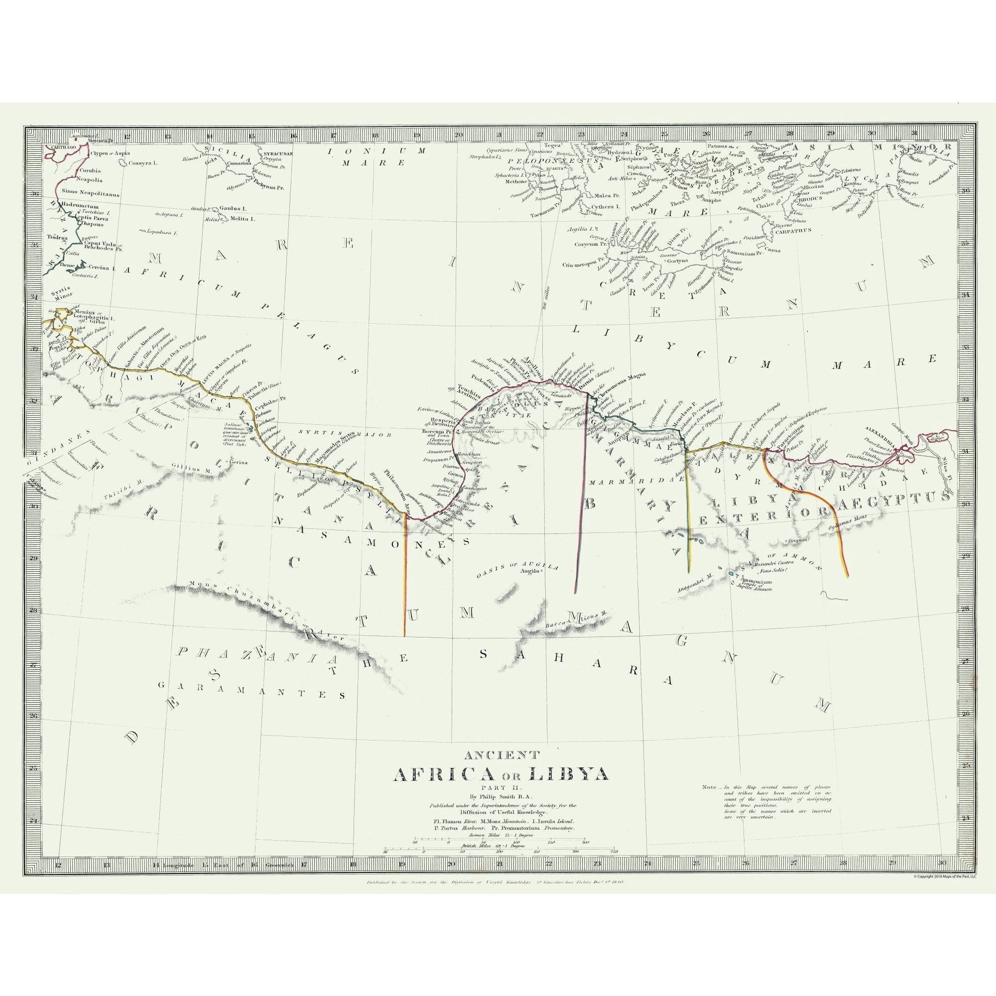 Historic Map - Libya Ancient - Smith 1840 - Vintage Wall Art - Walmart.com