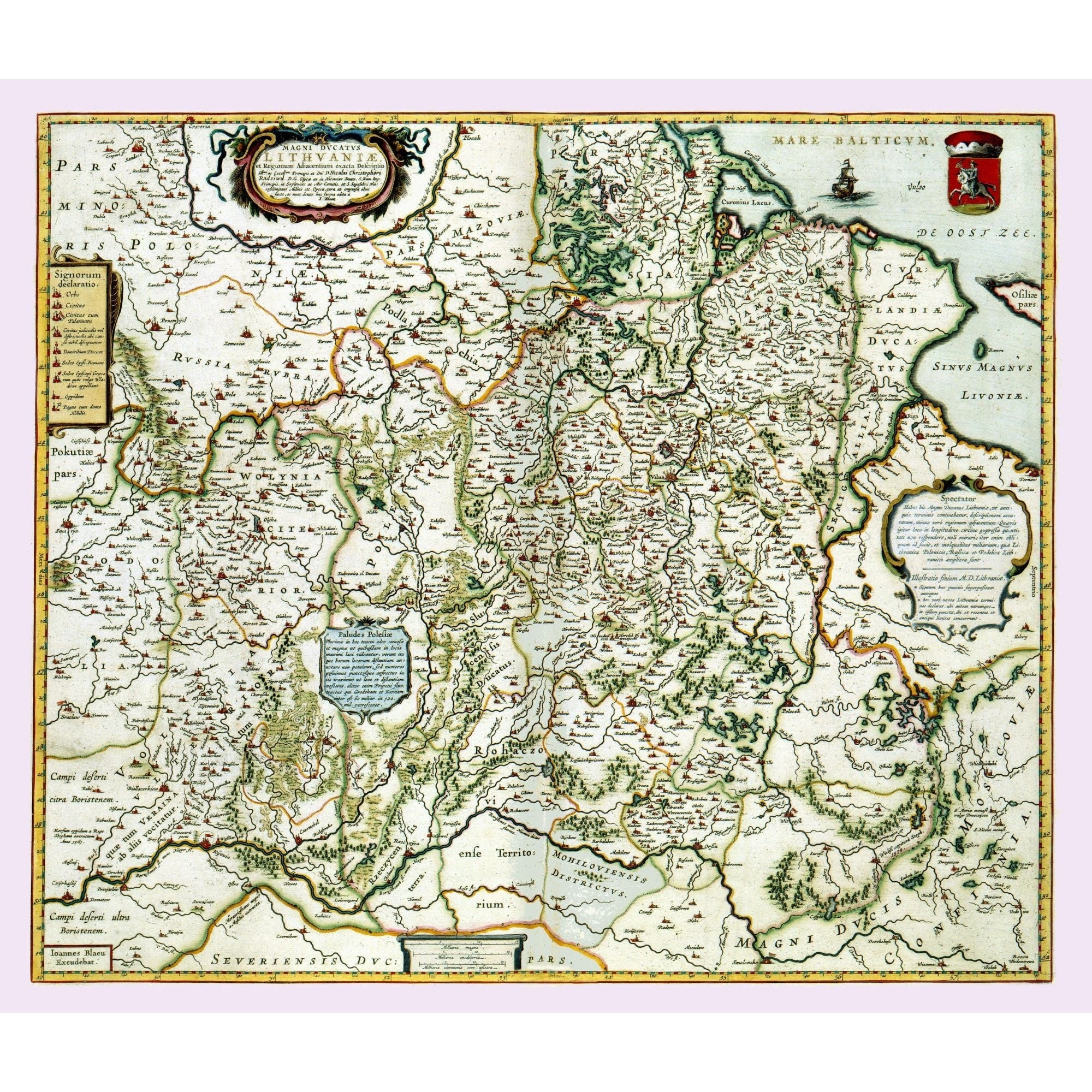 Historic Map - Lithuania - Blaeu 1665 - 26.90 x 23 - Vintage Wall Art ...