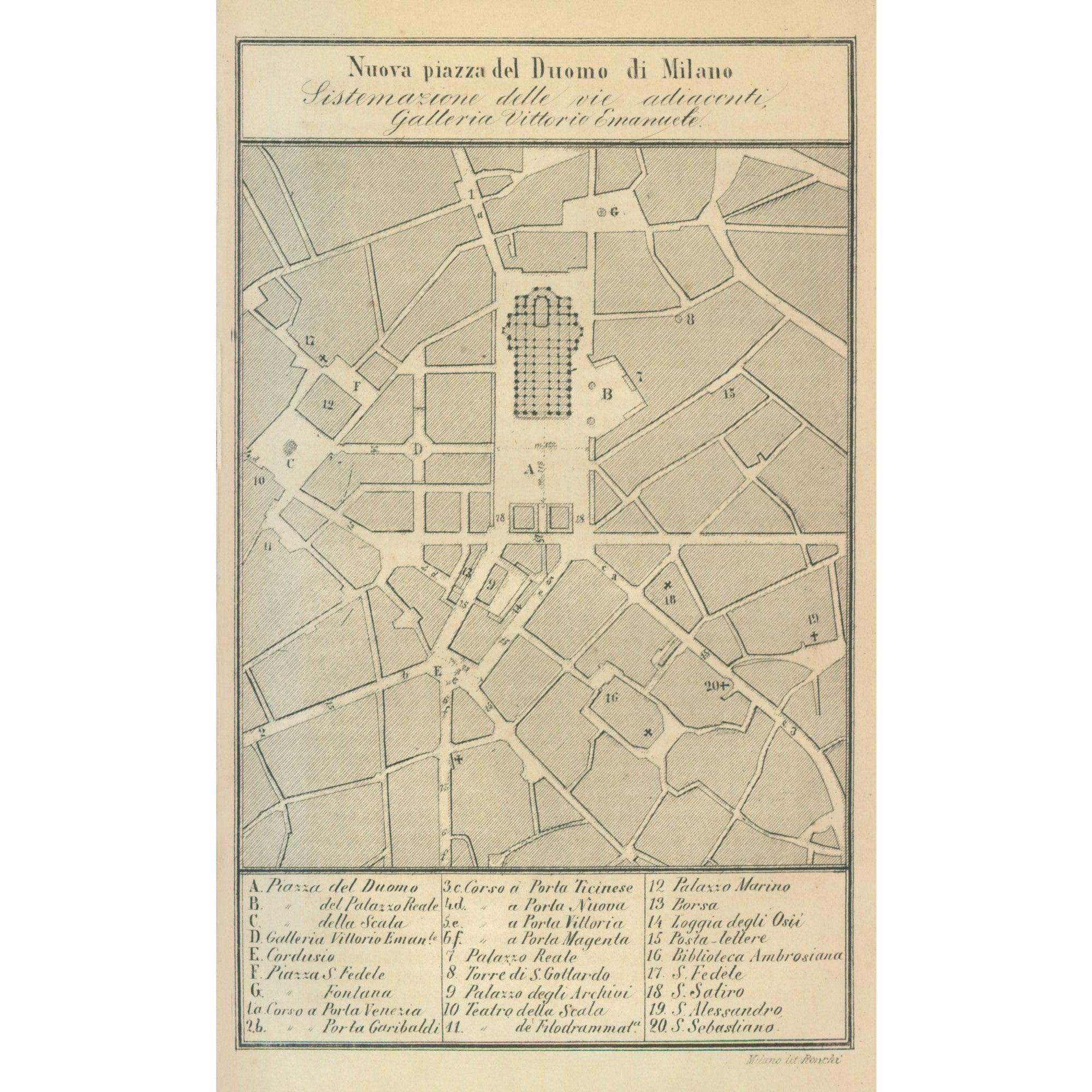 Historic Map - Milano Italy - Castro 1870 - 23 x 38.06 - Vintage Wall ...