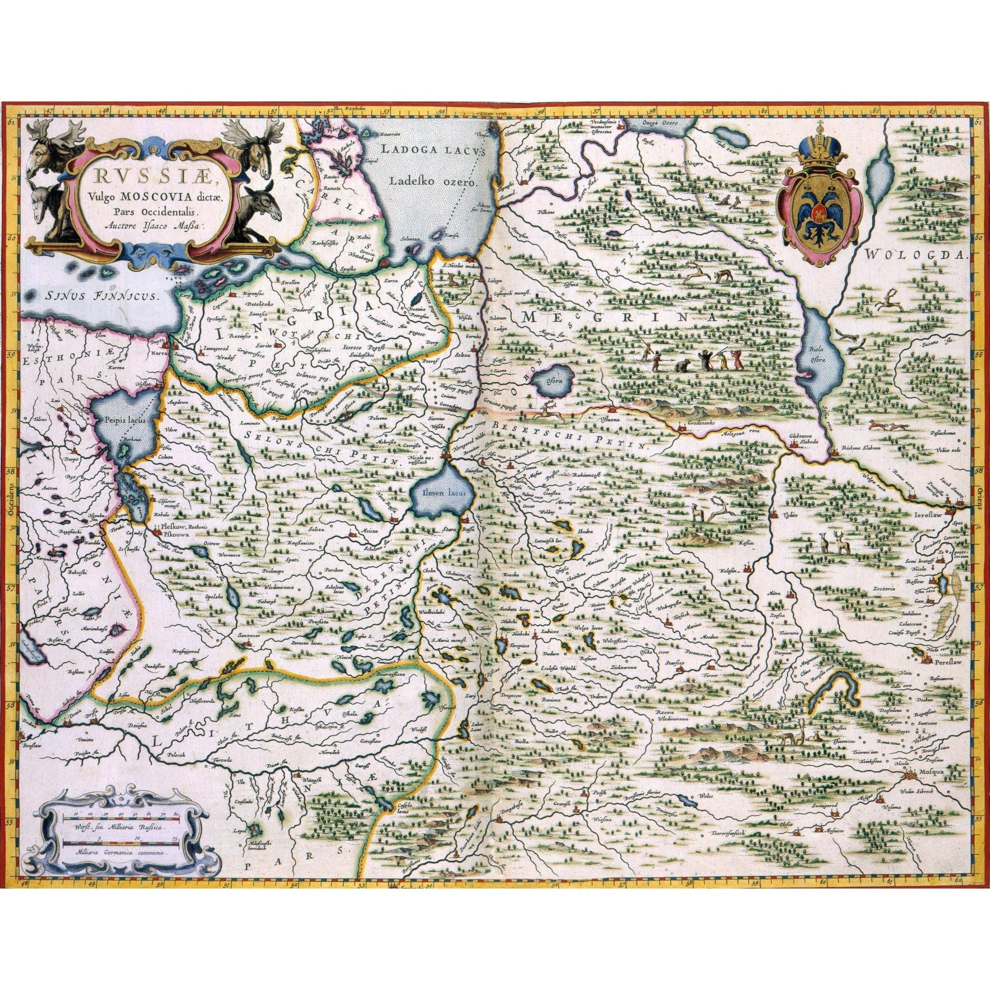 Historic Map - Moscovia Russia Western - Blaeu 1665 - Vintage Wall Art ...