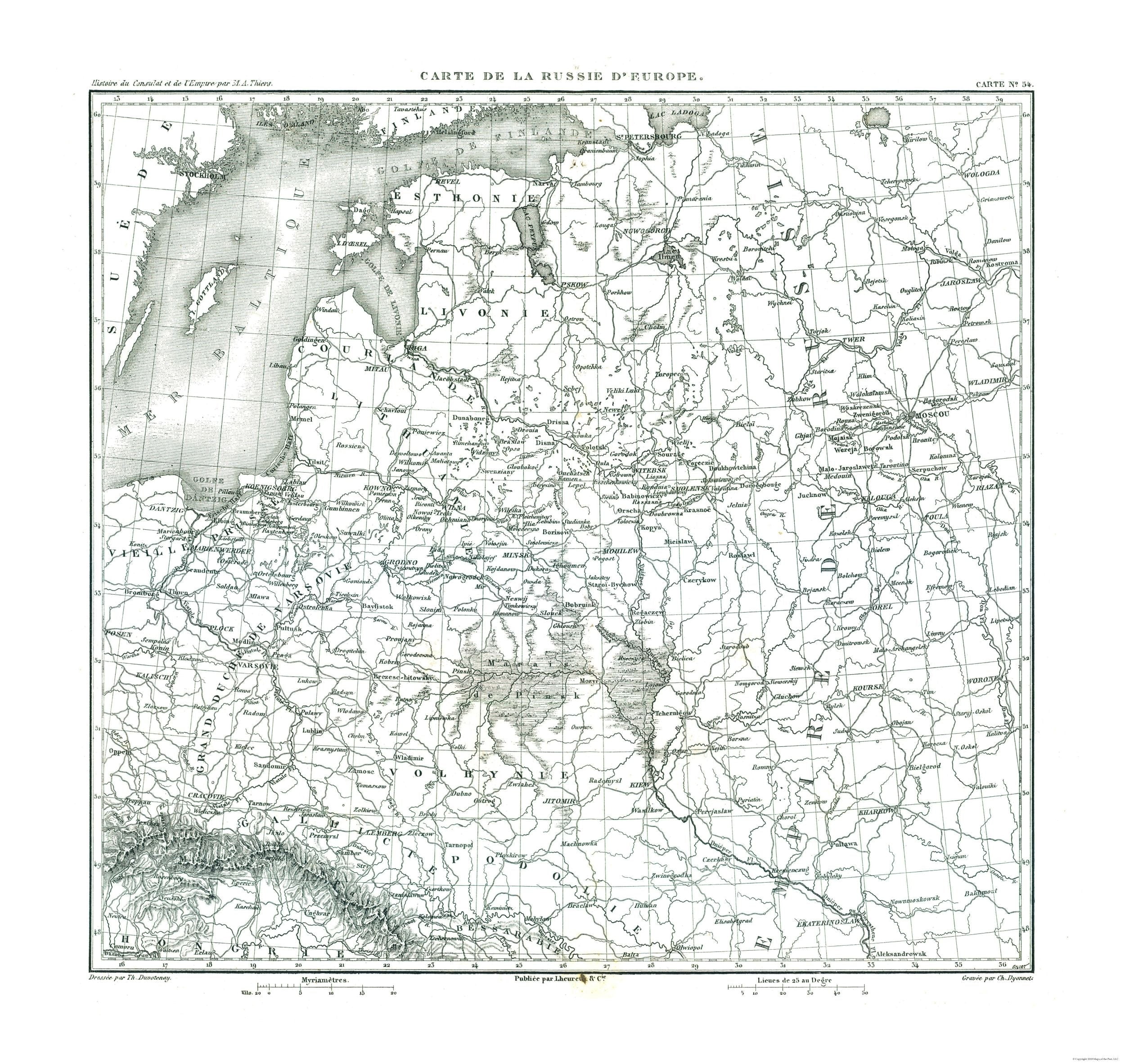 Historic Map - Russia - Thiers 1866 - 24.33 x 23 - Vintage Wall Art ...