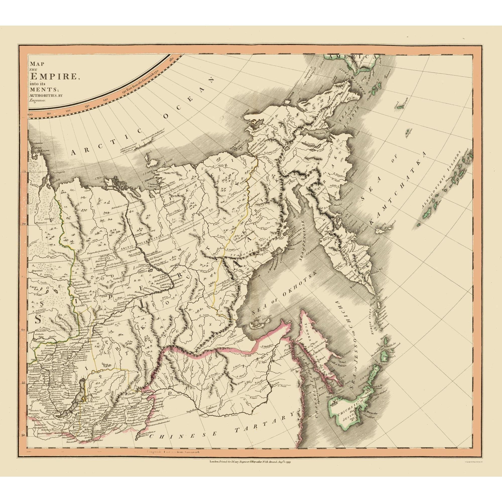 Historic Map - Russian Empire - Cary 1799 - 25.60 x 23 - Vintage Wall Art - Walmart.com