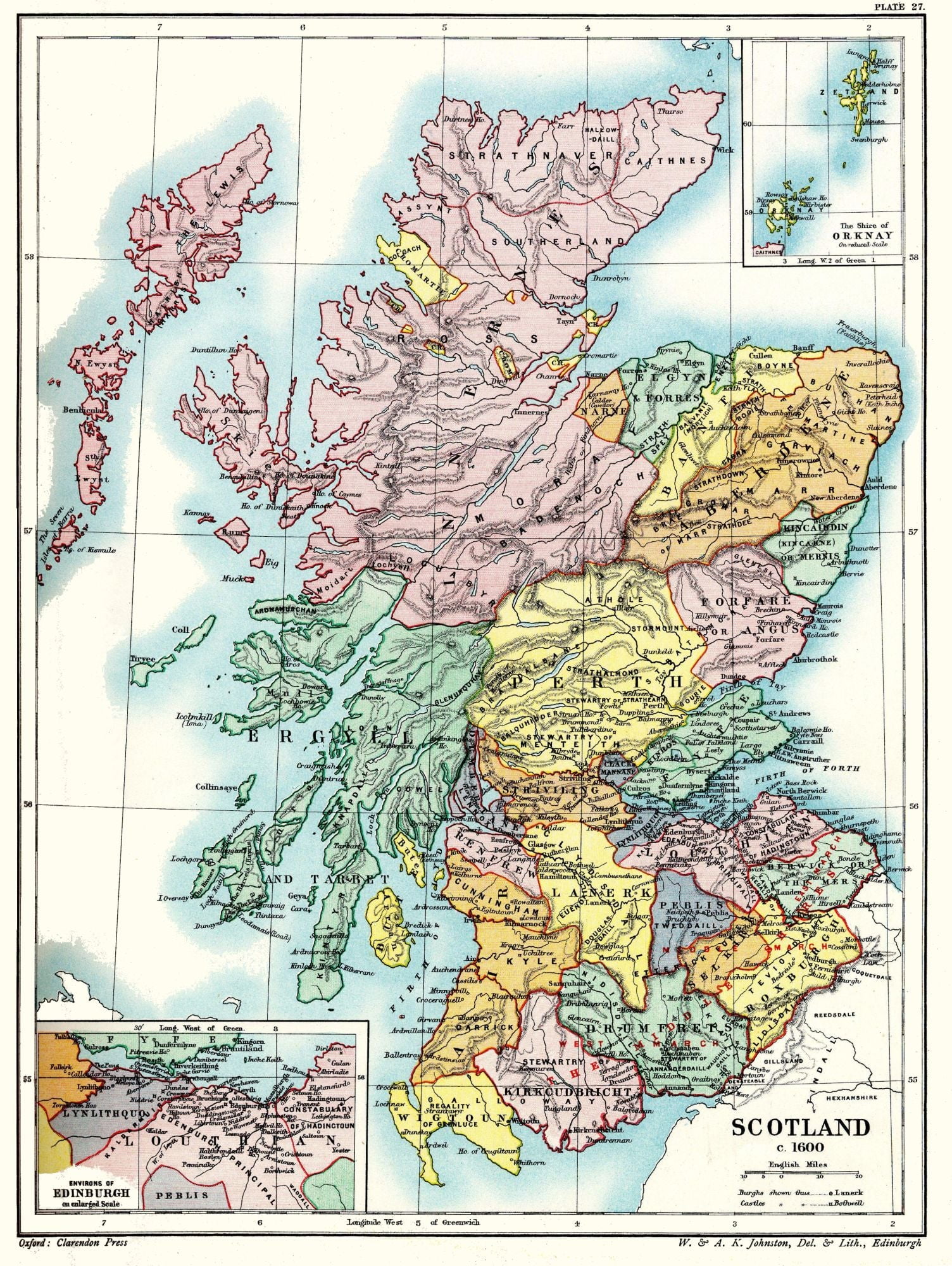 Historic Map - Scotland 1600 - Poole 1902 - 23 x 30.59 - Vintage Wall ...