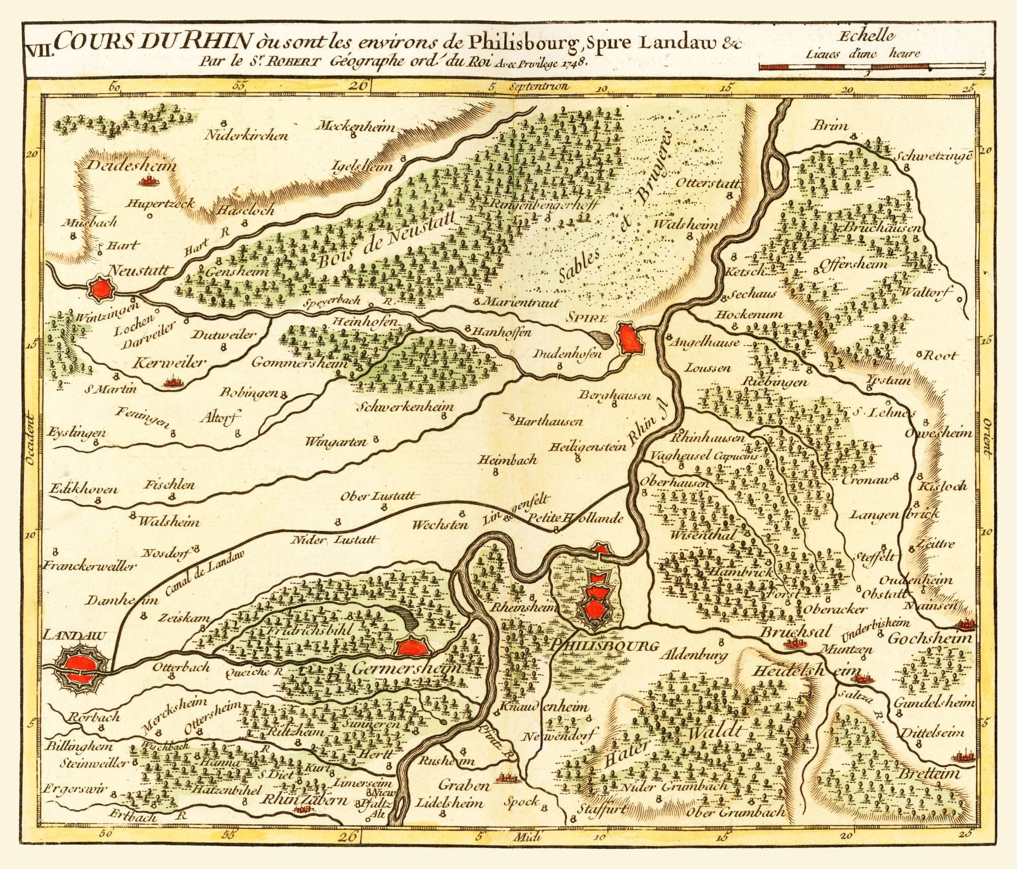 Historic Map - Southwestern Germany - Robert 1748 - 26.93 x 23 ...