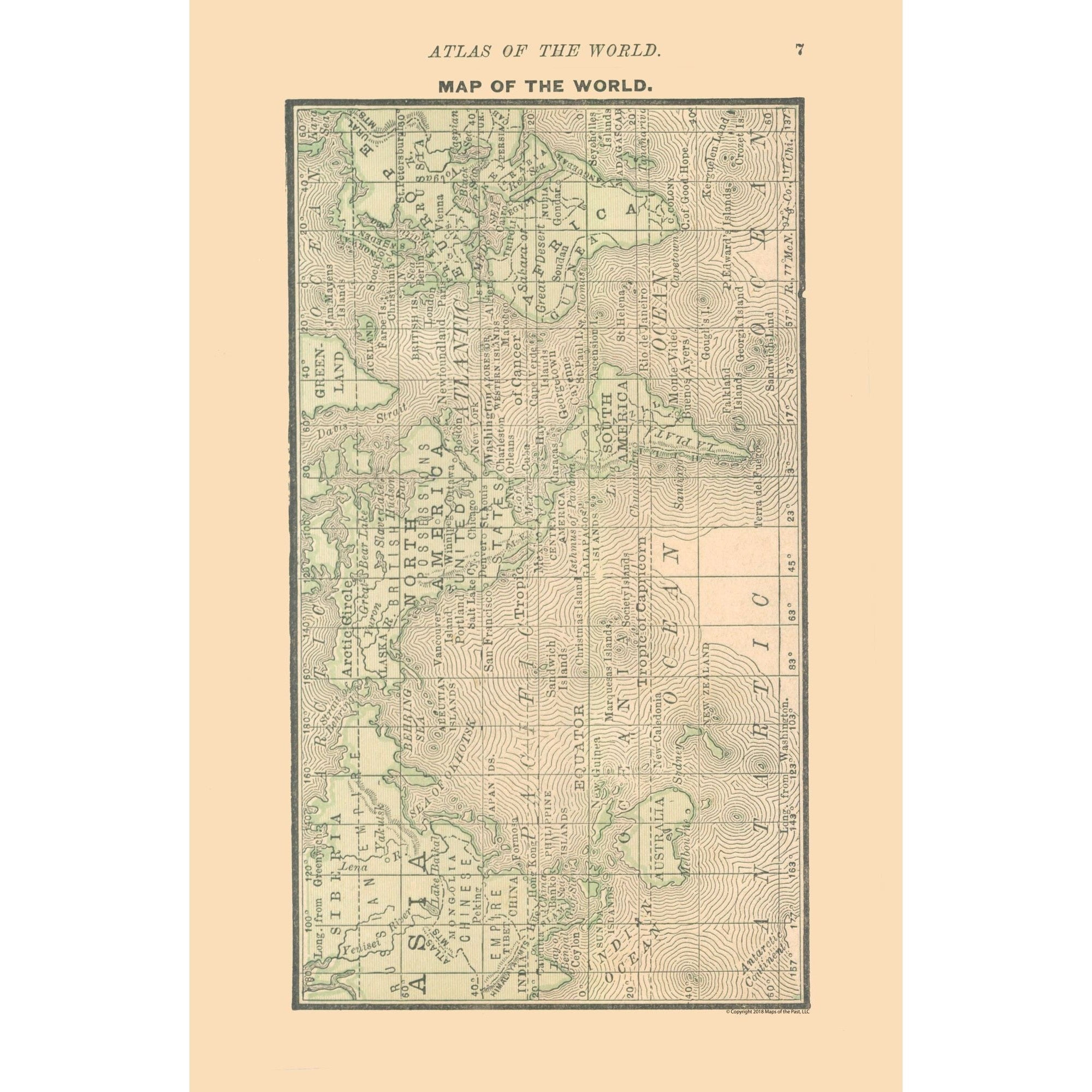 Historic Map - World - Alden 1886 - 23 x 35.21 - Vintage Wall Art ...