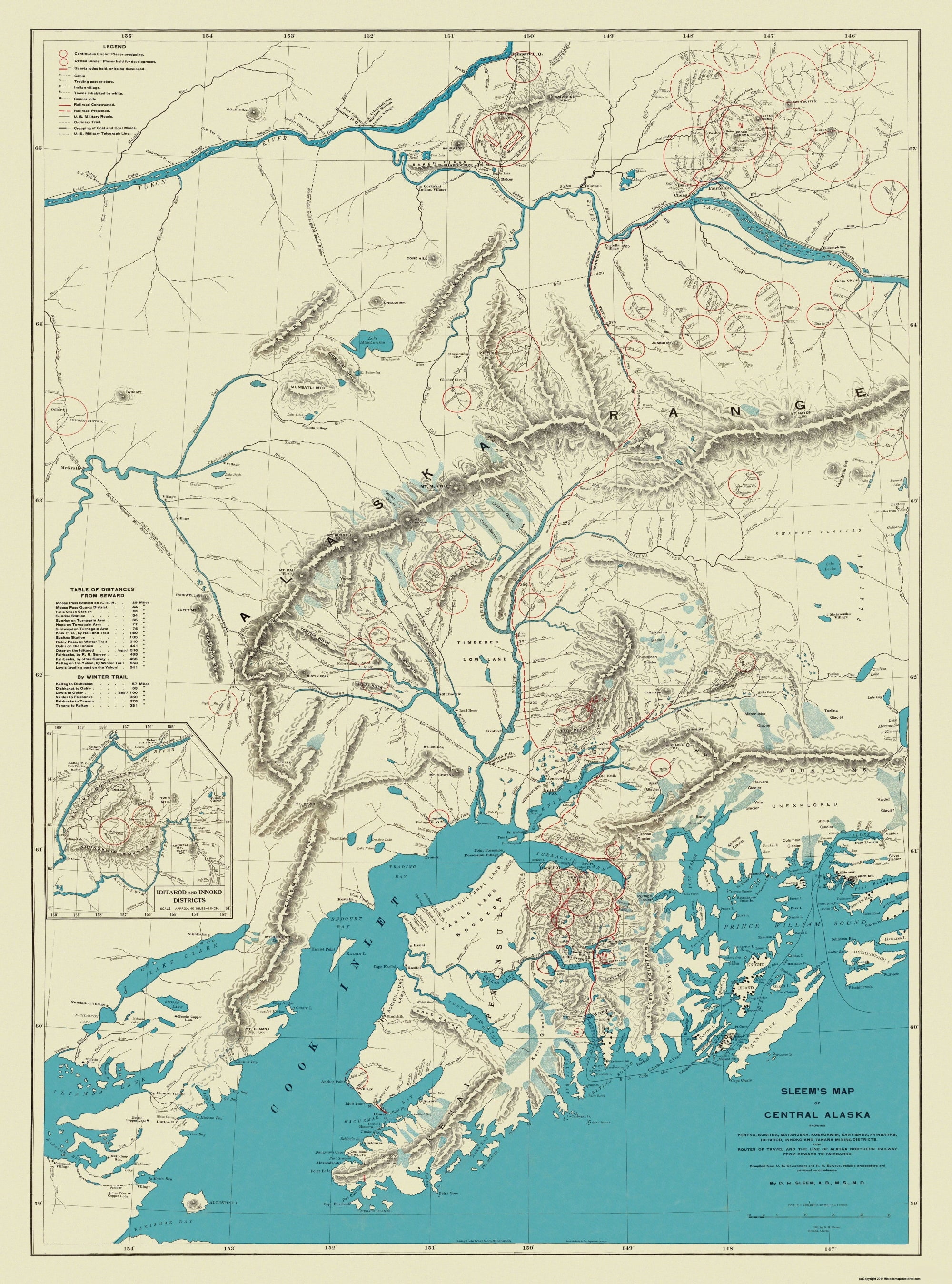 Historic Mine Map - Alaska Central Mining - Sleem 1910 - 23 x 31 ...