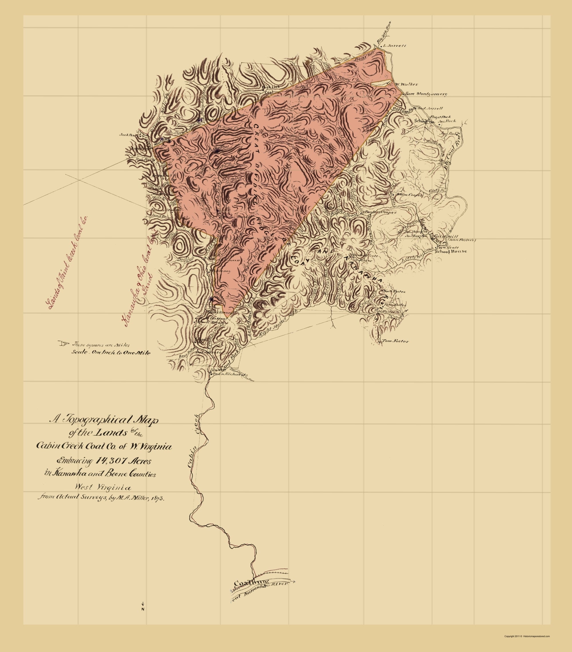 Historic Mine Map - Cabin Creek Coal Company West Virginia - Miller ...