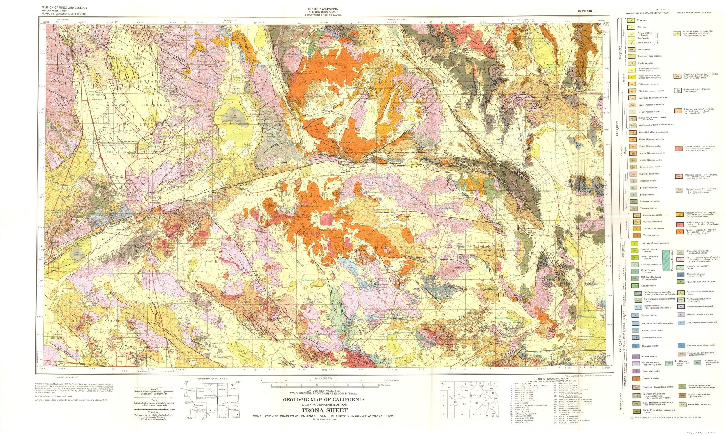 Historic Mine Map - Trona California Mines Sheet - Jennings 1957 - 38. ...