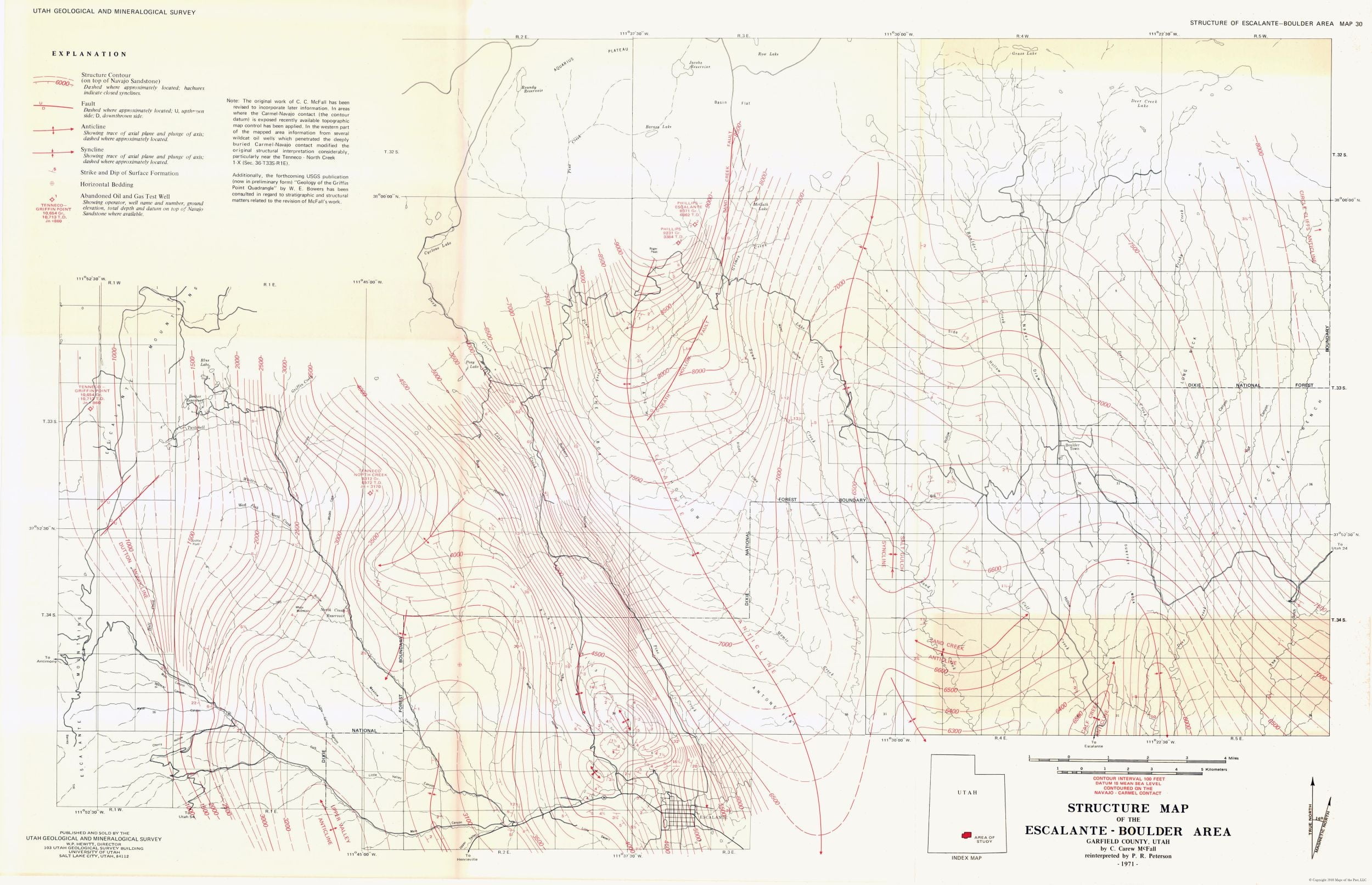 Historic Mine Map - Utah Esacalante Boulder Structure Mines - McFall ...