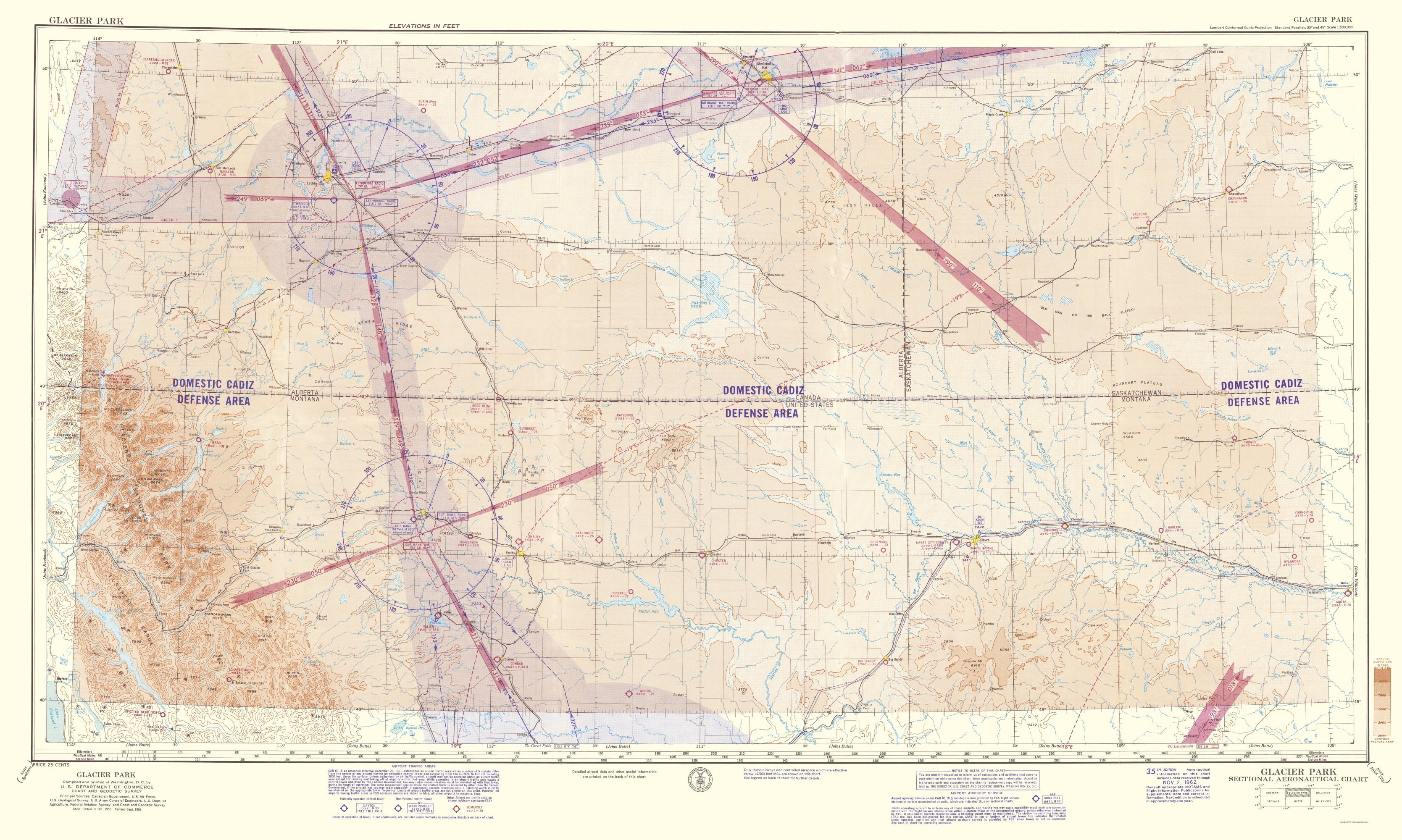 Historic Nautical Map - Glacier Park - USGS 1962 - 23 x 38.37 - Vintage ...
