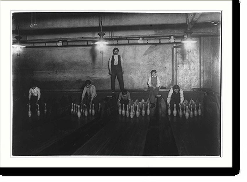 Historic Print, 1:00 A.M. Pin boys working in Subway Bowling Alleys, 65 ...