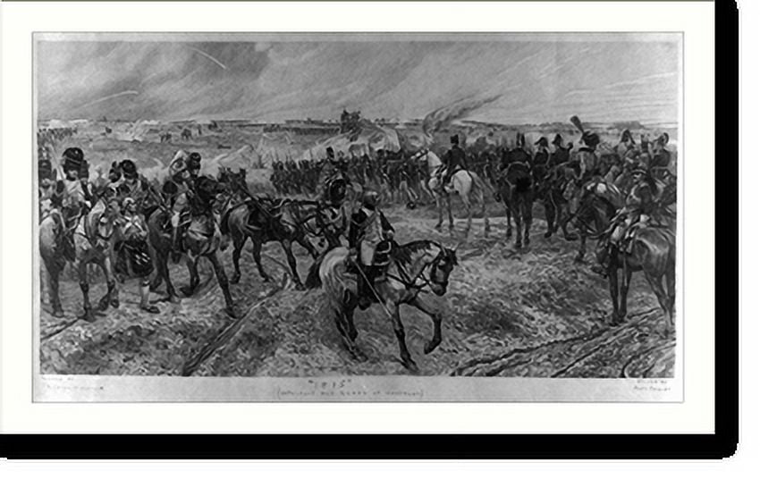Historic Print, 1815", Napoleons old guard at Waterloo", 18" x 24 ...