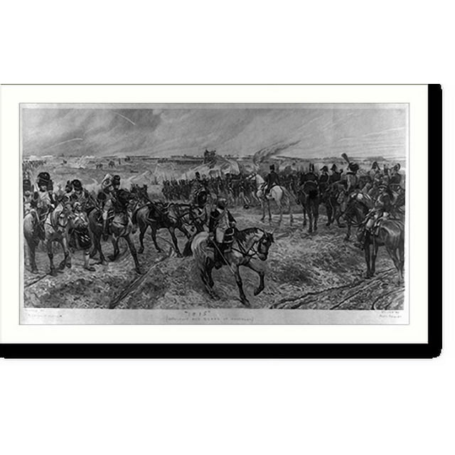 Historic Print, 1815", Napoleons old guard at Waterloo", 18" x 24 ...