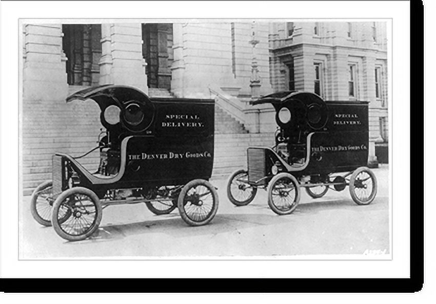 Historic Print, [2 delivery trucks of the Denver Dry Goods Co., the ...