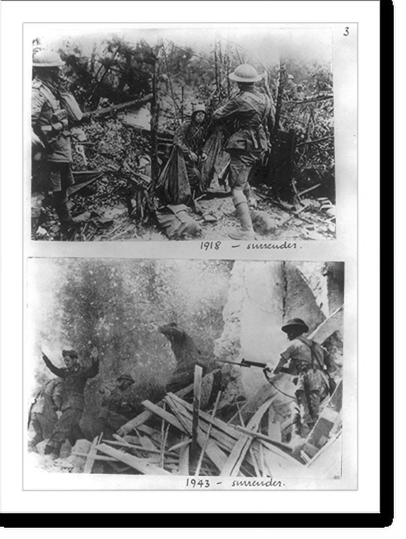 Historic Print, [2 photos of German soldiers surrendering to British ...