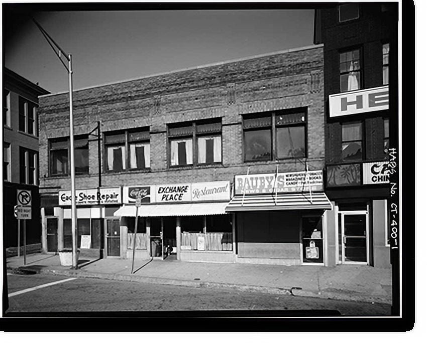 Historic Print, 22-30 Bank Street (Commercial Building), Waterbury, New ...