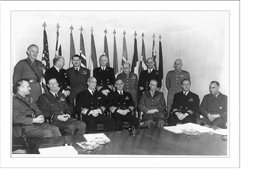 Historic Print, [4 NATO military leaders posed around conference table ...