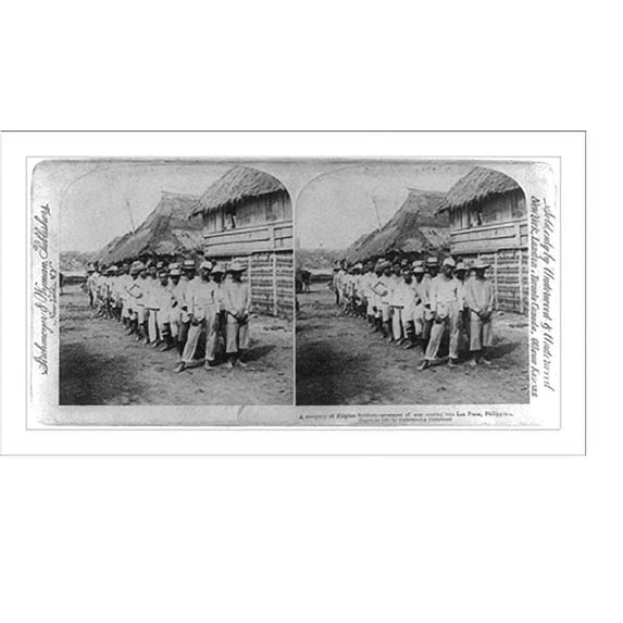 Historic Print, A company of Filipino soldiers - prisoners of war ...