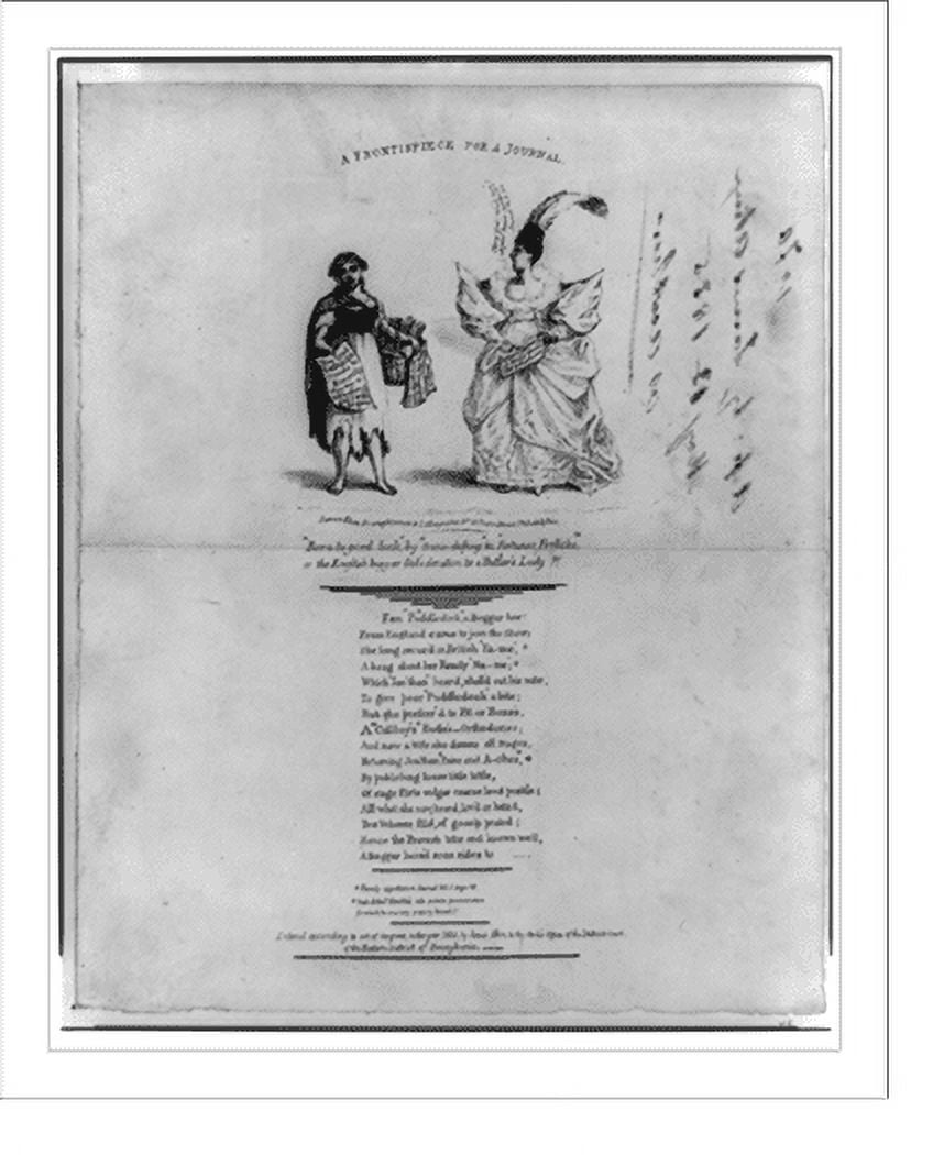 Historic Print, A frontispiece for a journal. Born to. a Butler's lady ...