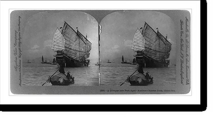 Historic Print, A glimpse into past ages. ancient Chinese junk, China ...