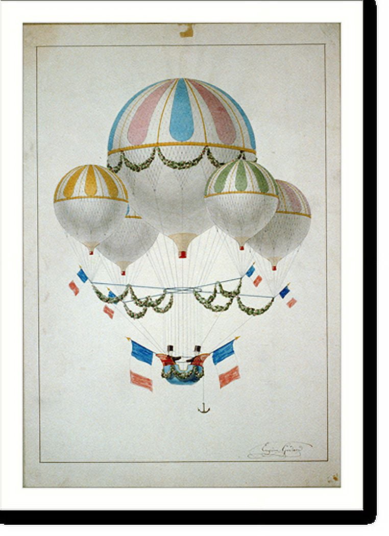 Historic Print, [A lighter-than-air craft, consisting of one large ...