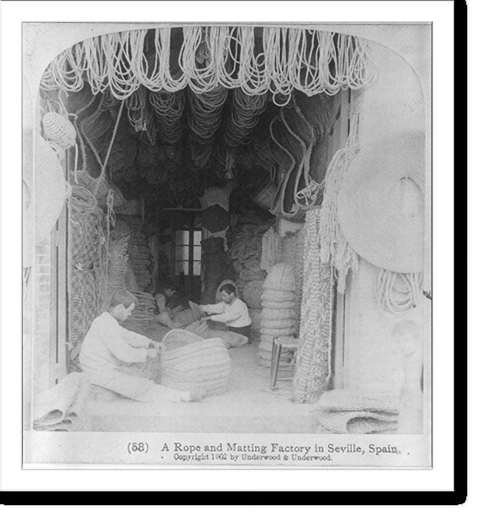 Historic Print, A rope and matting factory in Seville, Spain, 16" x 20 ...