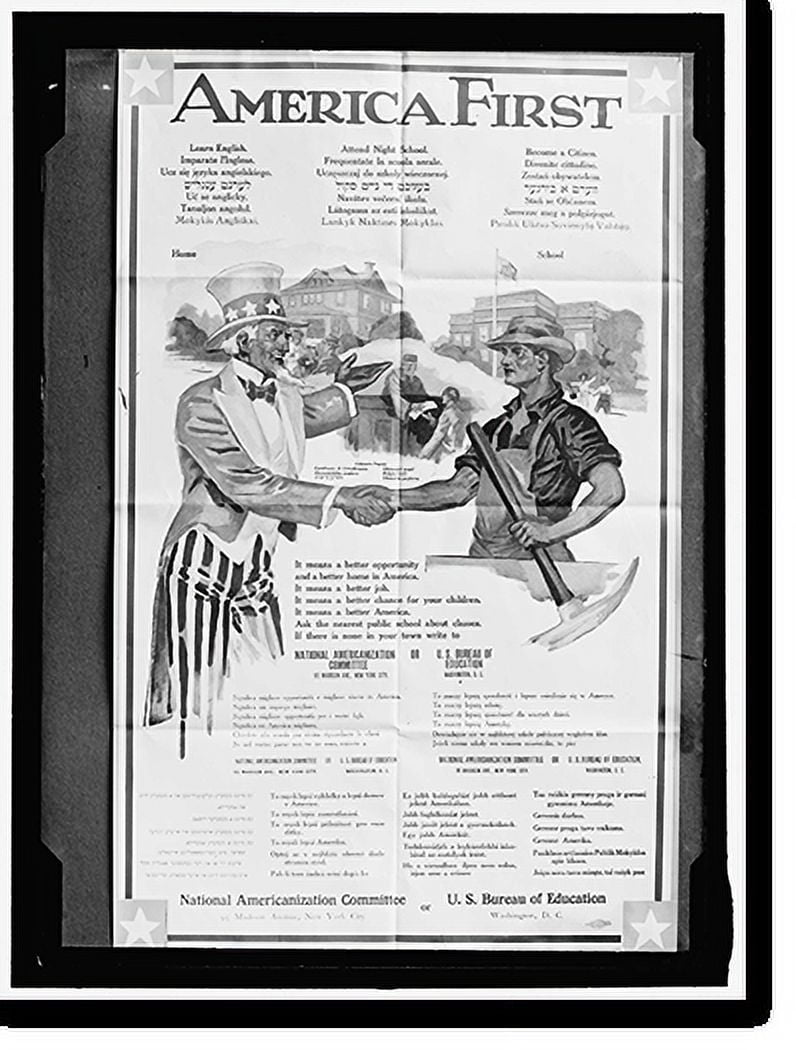 Historic Print, AMERICA FIRST POSTER, 18" x 24" - Walmart.com