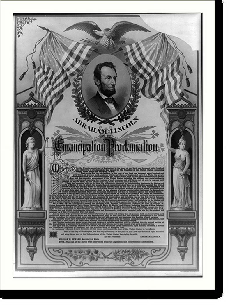 Historic Print, Abraham Lincoln and his Emancipation Proclamation.The ...