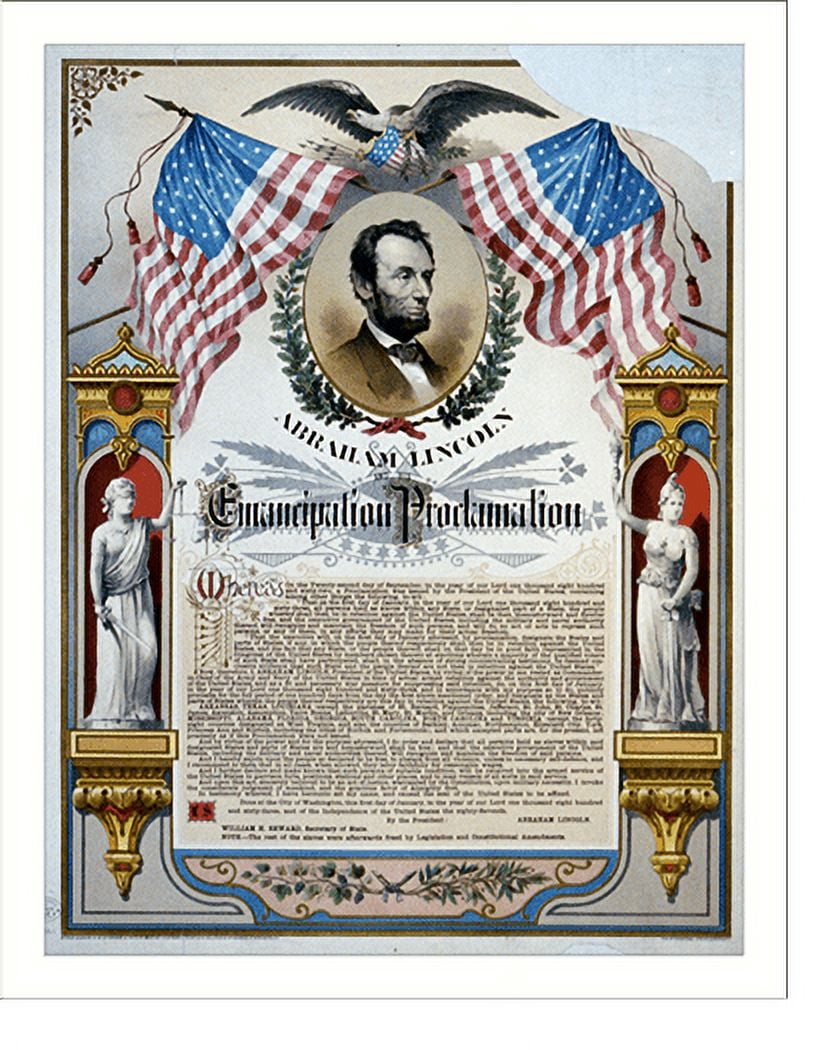 Historic Print, Abraham Lincoln and his Emancipation Proclamation.The ...