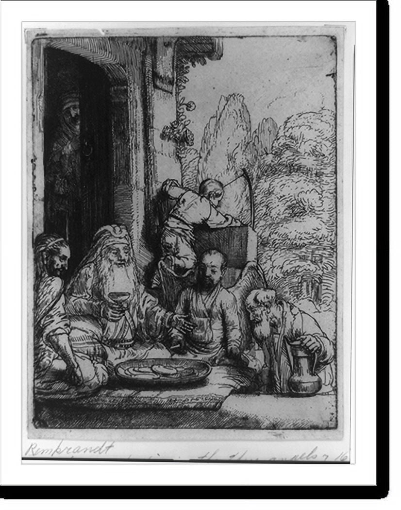 Historic Print, [Abraham entertaining the three angels], 16" x 20 ...