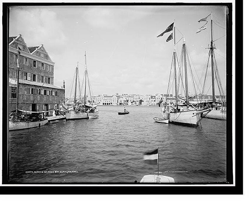 Historic Print, Across St. Anne Bay [i.e. Sint Anna Bay], Curacao, D.W ...