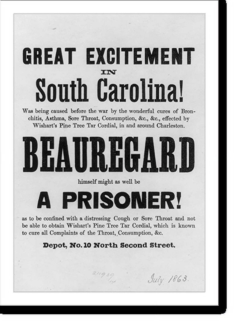 Historic Print, [Adv. for Wishart's Pine Tree Tar Cordial (patent ...