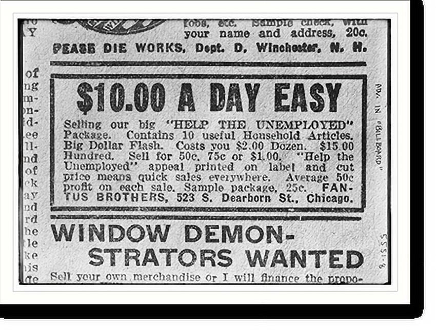 Historic Print, Adv. in "Billboard" Help Wanted, 16" x 20" - Walmart.com